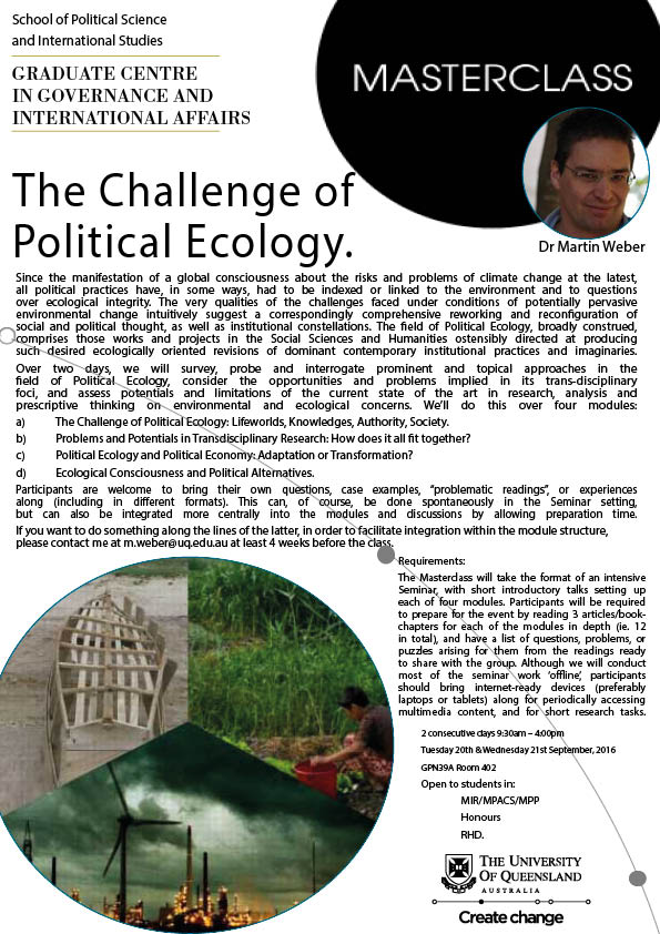 MasterClasses - School of Political Science & International Studies - University of Queensland